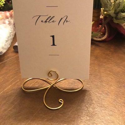 Set of 15 Large Gold Wedding Table Number Card Holders, Menu Stands ...