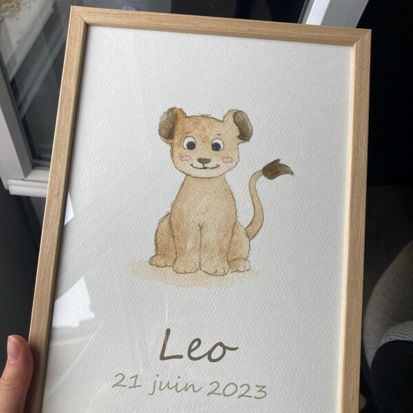 Baby Rabbit Kite Poster A4 (21x29.7cm) or 13x18cm Watercolor ...