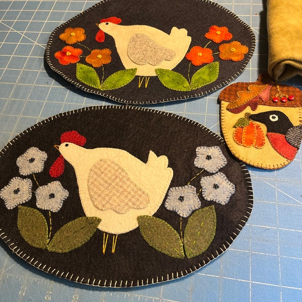 Penny Rug KIT- Pre-cut Wool Applique Kit - Molly's Kitten - Etsy