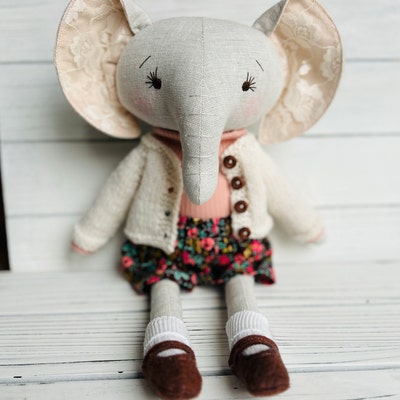 Elephant Sewing Pattern PDF Make a Stuffed Elephant Doll / Stuffed ...