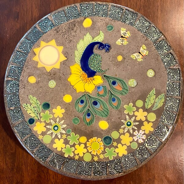 Handmade Ceramic Topiary Tree Mosaic Tiles, Decorative Tiles, Craft ...