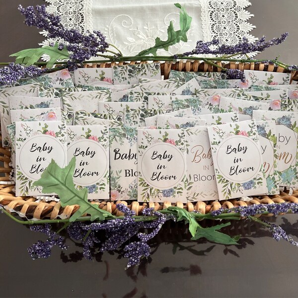 Baby Shower Seed Packet Favors, Baby Shower Favors, Baby in Bloom, Let ...