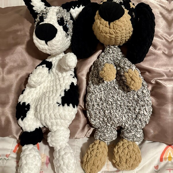 Crochet Bluetick Coonhound Puppy Dog Lovey Snuggler - Stuffed Animal ...