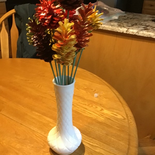 Fall Pine Cone Flowers, ONE DOZEN, ORIGINAL, on 12-inch Stems ...