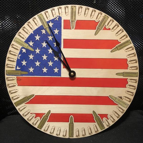 Bullets W/ American Flag Clock SVG for Laser, Xtool, Glowforge - Etsy