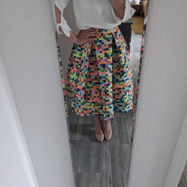 PIXEL Skirt With Pockets - Etsy