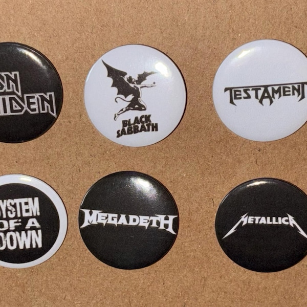 Metal Band Pinback Buttons, Heavy Metal, Metalcore, Hardcore, Rock ...