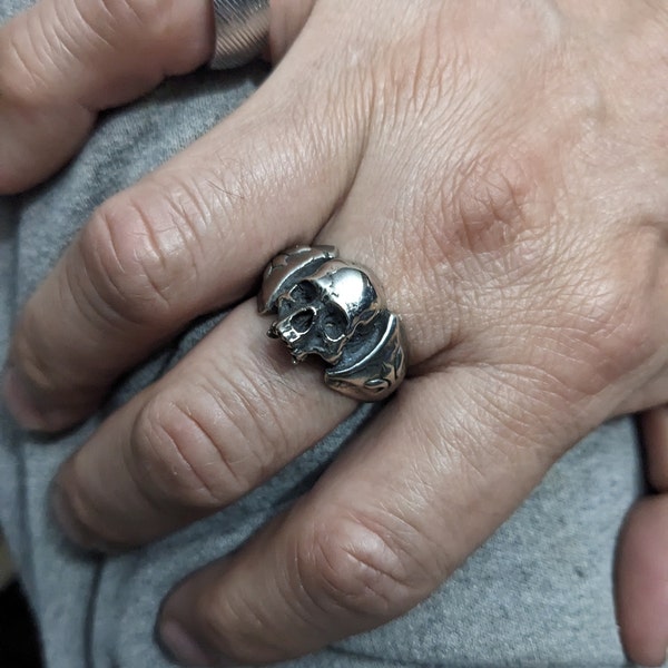 ASMODEUS handcarved Demon Skull Ring Men Ring - Etsy
