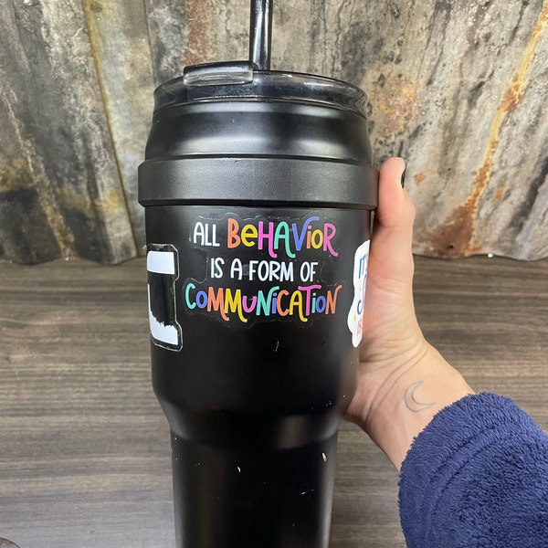 Behavior is Communication CLEAR Vinyl Sticker 3"x3" Autism Special ...