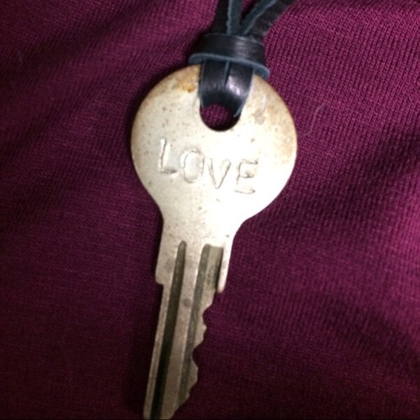 Personalized Vintage Engraved Key Necklace - Etsy