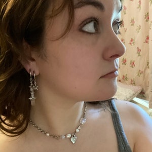 Star Link Earrings Grunge Jewelry Hypoallergenic Y2k Goth Edgy Alt ...