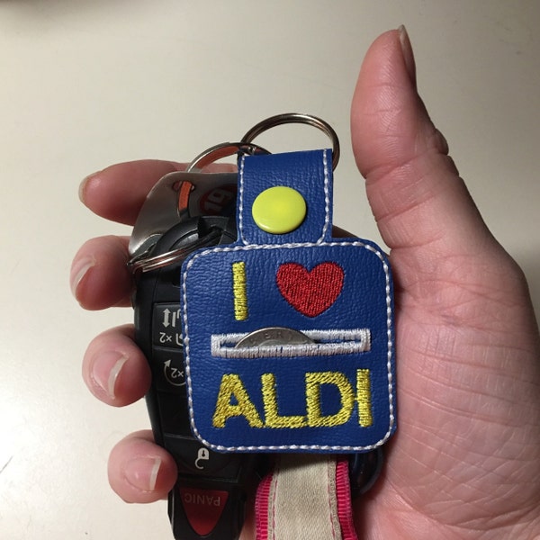 Quarter Coin Holder Grocery Aldi Key Fob Chain Ring Tag Snap Tab for ...