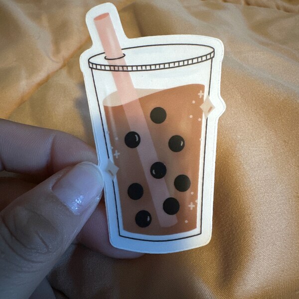 Boba Clear Sticker | Food Sticker | Boba Sticker | Boba Vinyl Sticker ...