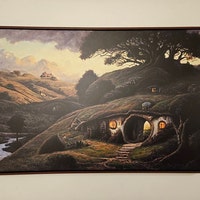 The Shire Oil Painting Print. Hobbitcore Decor. Hobbit Hole Landscape ...