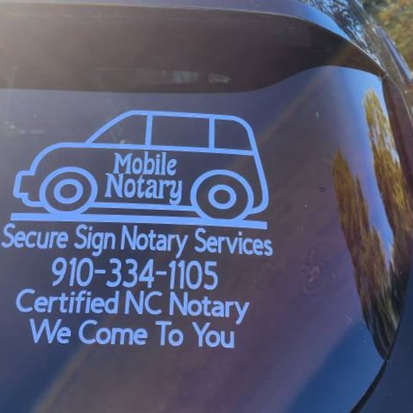 Mobile Notary Public Decal| Decals for Notaries| Professional Car ...