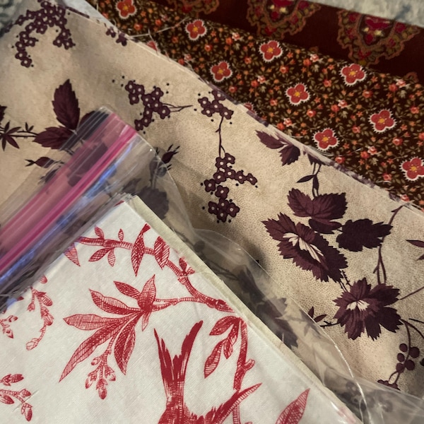 1800's Reproduction Fabrics 5" Cotton Squares - Light/medium - 60 ...