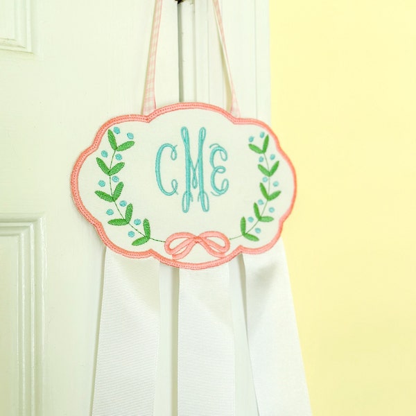 ITH Bow Holder With Floral Frame- Digital Download - Etsy