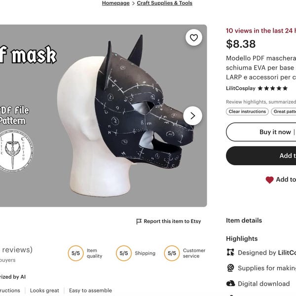 Oni Mask Pattern PDF - Customizable EVA Foam Craft Template & Mini ...