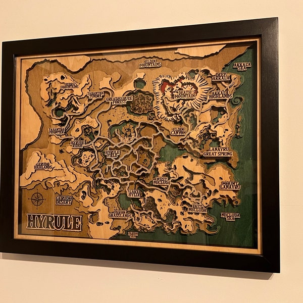 The Hyrule 3D Wooden Map - Etsy