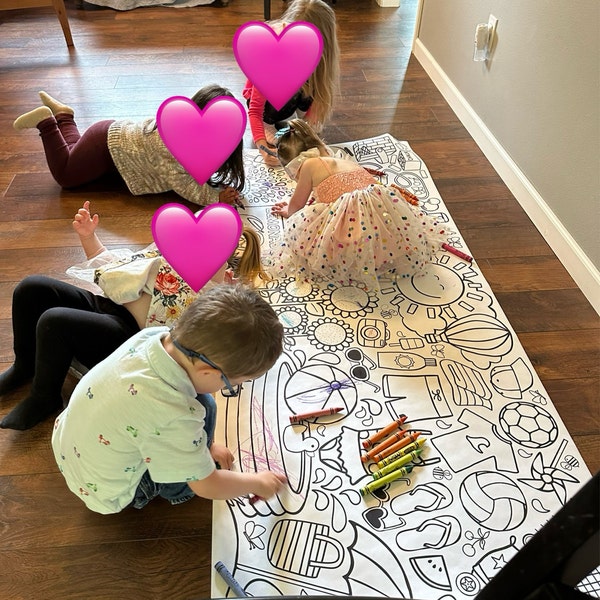GIANT Halloween Coloring Poster or Table Cover Paper Pumpkin Tablecloth ...