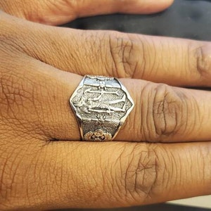 Masonic Ring Sterling Silver 925 MASTER MASON Masonic Compass Sacred ...