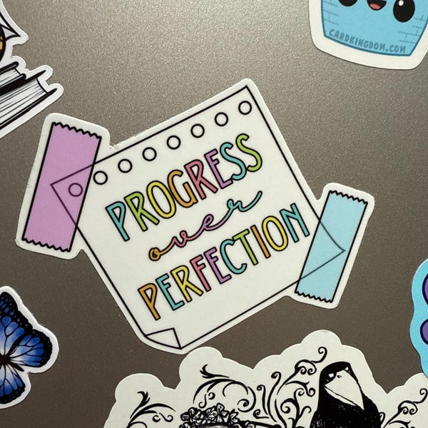 Progress Over Perfection Sticker, Motivational Sticker, Teacher Sticker ...