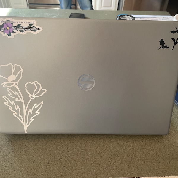 Poppy August Flower Decal, Birth Month Vinyl Decals, Floral Bumper ...
