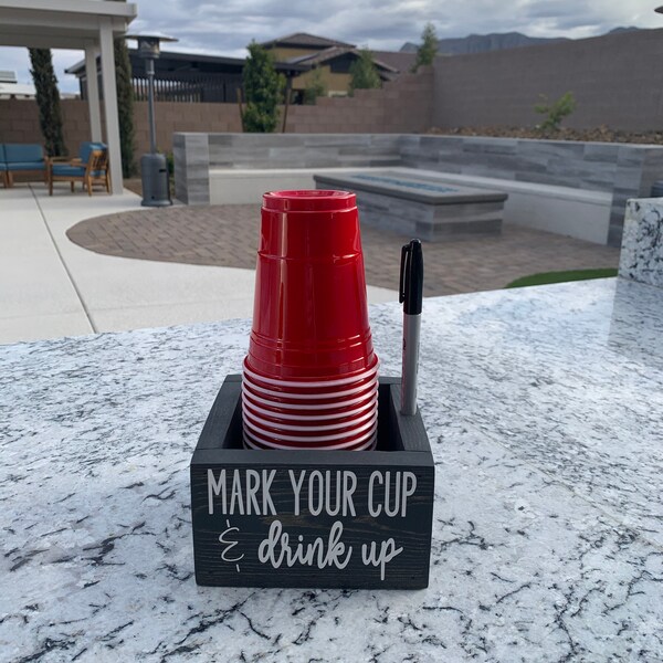 Mark Your Cup/party Cup Holder/red Solo Cup Holder/cup Caddy/wood Caddy ...