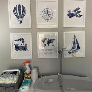 Travel Wall Art, Wanderlust Nursery Theme, World Map Prints, DIGITAL ...