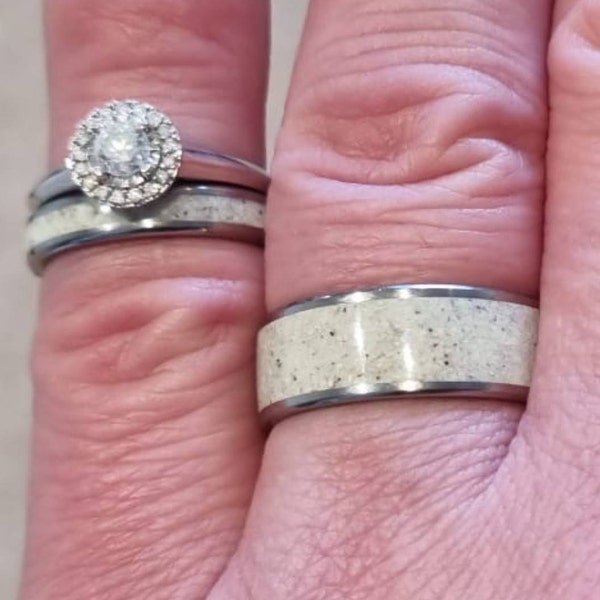 Beach Sand Ring - Wedding Bands - Sand Rings - Stainless Steel Rings ...