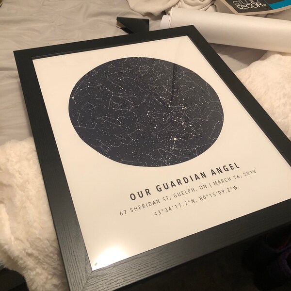 Custom Star Map, Constellation Chart, Map of the Night Sky, Custom Star ...