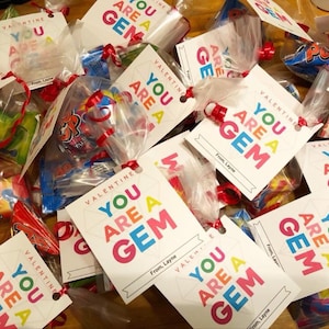 You Are a GEM Ring Pop Valentines Day Card Tags Instant | Etsy