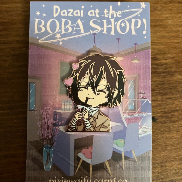 Dazai at the Boba Shop! | Enamel Pin - Etsy
