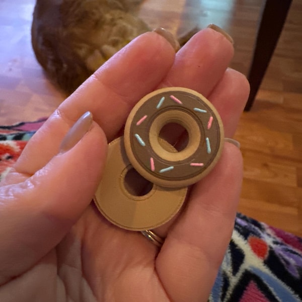 The Donut Fidget - 3D Printed Magnetic Slider Toy Hand Painted (silent ...