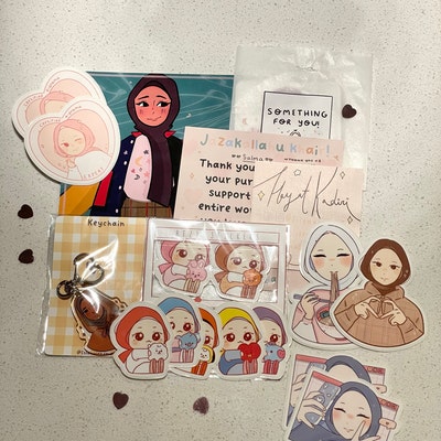 Purple Flowers Hijabi Cute Hijabi Stickers Islamic Stickers Cute Hijabi ...