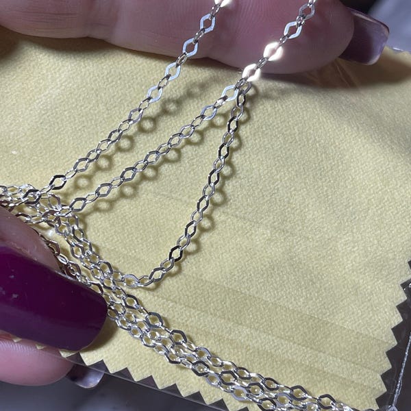 3 Feet Solid Sterling Silver Chain,unfinished Bulk Chain,2.5x6.5mm Rectangle Chain,long Box ...