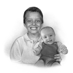 Add Deceased Family, Hand Drawn Charcoal Portrait, for Loved Ones ...