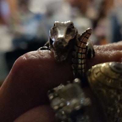 Adjustable Crocodile Ring, Sterling Silver Ring, Croc Ring, Wrap Ring ...