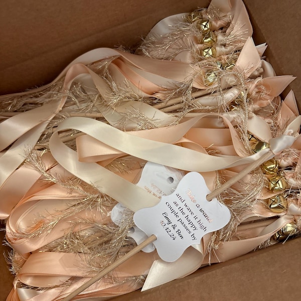 150 Ribbon Wedding Wands Send off Idea Ceremony Exit Ribbon Wedding ...