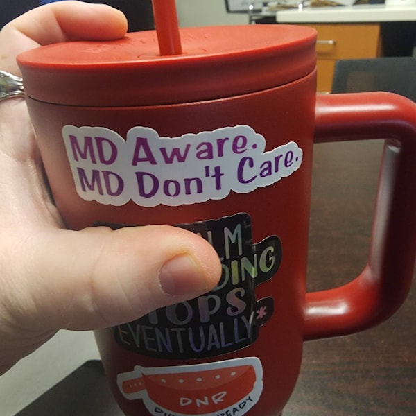 MD Aware Sticker, Funny Doctor Decal, Health Care Humor, Snarky ...