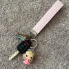 Pink Wristlet Keychain, Gold Key Fob Wristlet, Keychain Lanyard, Car ...