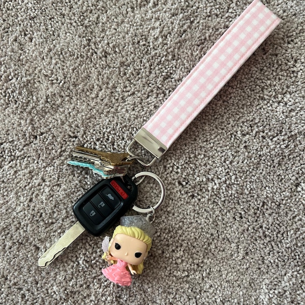 Pink Wristlet Keychain, Gold Key Fob Wristlet, Keychain Wristlet ...
