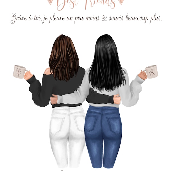 Best Friend Personalized Print, Bestie Printable Art, Best Friends Gift ...