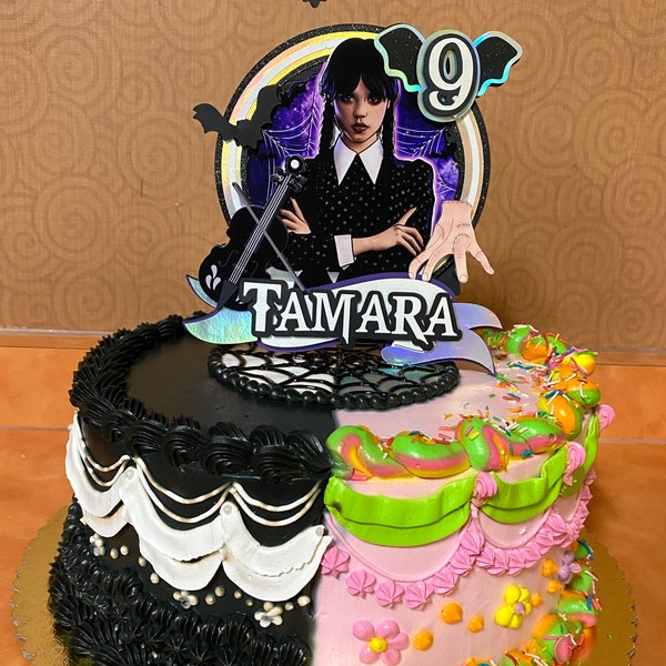 Merlina, Wednesday Cake Topper, Merlina Cake Topper, Merlina Party ...