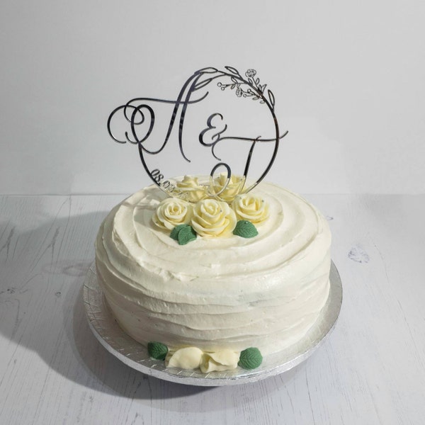 Custom Initial Wedding Cake Toppers, Gold Vintage Cake Toppers, Rustic ...