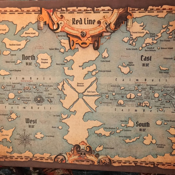 Anime One Piece World Map: Wrapped Canvas Wall Art - Etsy