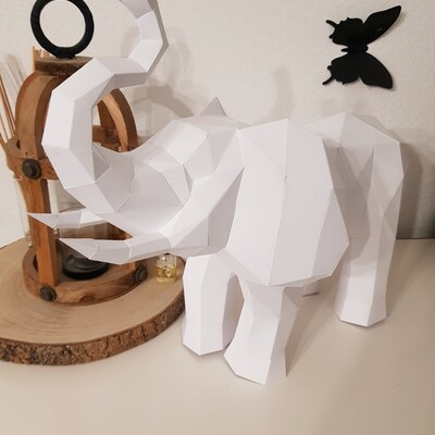 Elephant DIY Papercraft 3d PDF Template Origami - Etsy