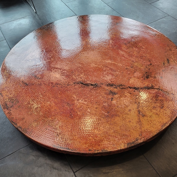 Hammered Copper Table Top " Round " Select Your Size - Etsy