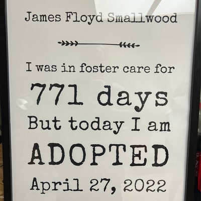 Printable Foster Care Adoption Sign // Days in Foster Care - Etsy