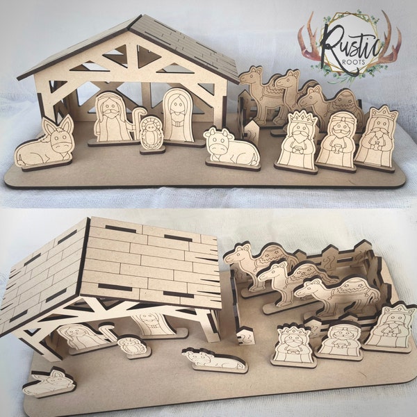 Belén - Regalo de Navidad - Archivos de corte láser - SVG+DXF+PDF+Ai ...